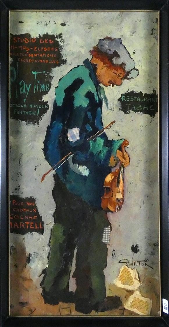 Charles Wilton | Untitled: French Street Scene with Busker (19th ...