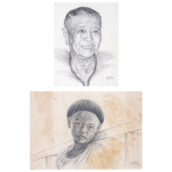 Tan Wei Kheng | Old Lady; Penan Boy (1992) | MutualArt