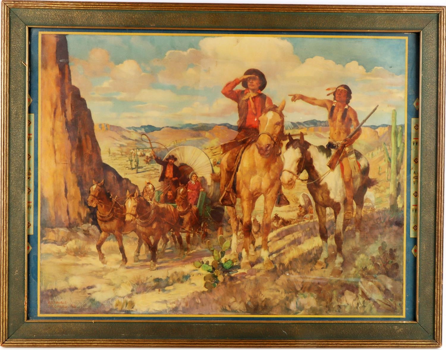 Arthur E. Becher | WAGON TRAIN & INDIAN SCOUT (1943) | MutualArt