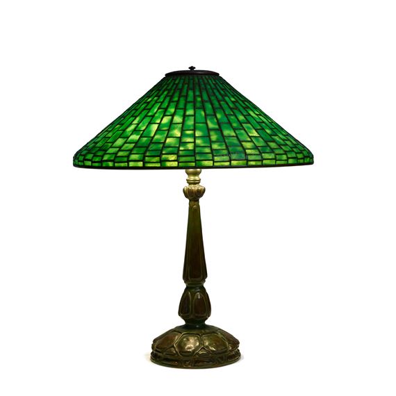 Tiffany Studios | Green Plain Squares Lamp with Pad Design Base (Circa ...