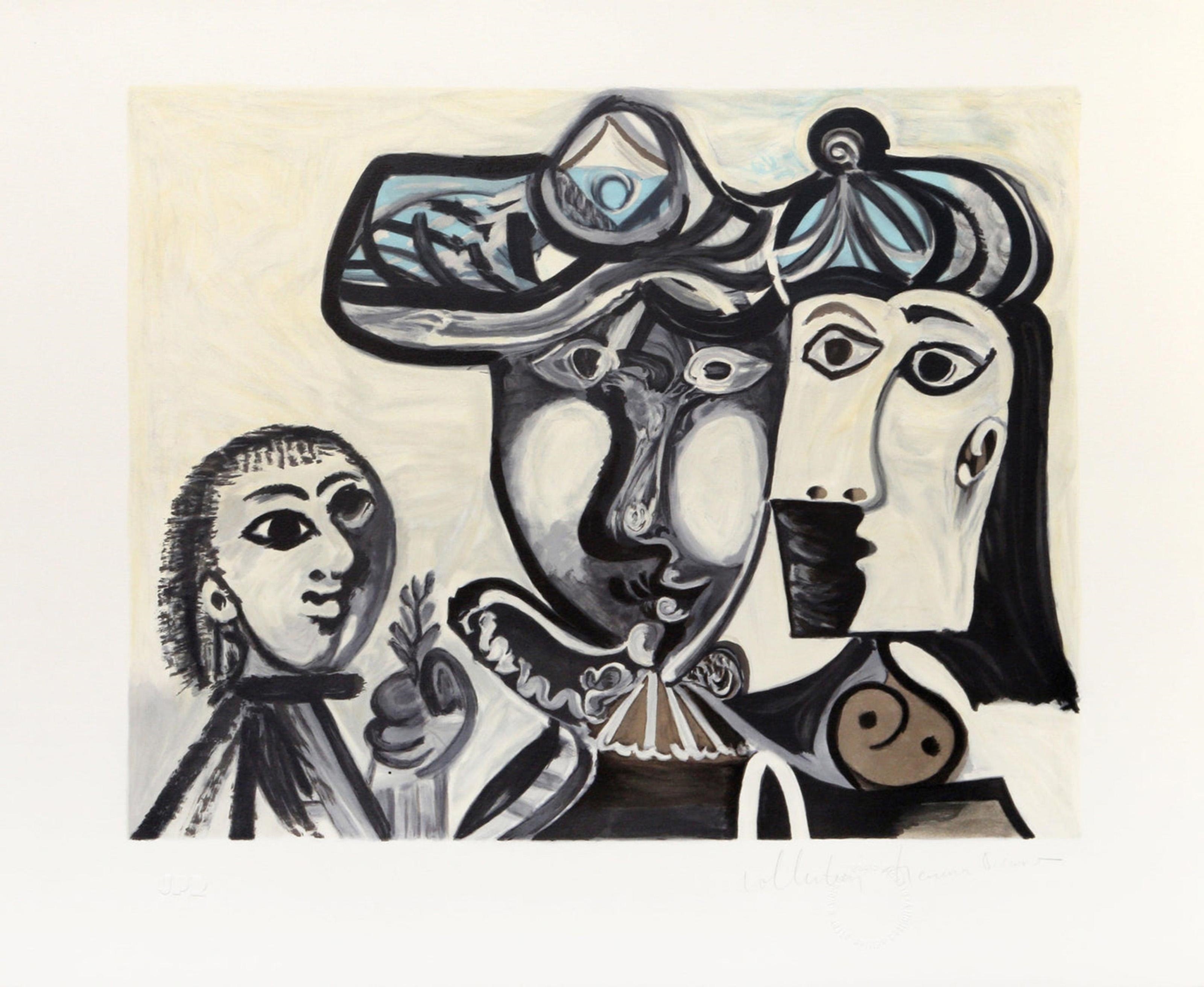 Pablo Picasso | COUPLE ET ENFANT AU RAMEAU D'OLIVIER (1982) | MutualArt