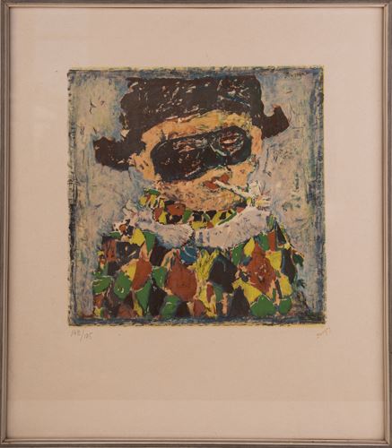 Jean Pougny | Harlekin mit schwarzer Maske (Circa 1960) | MutualArt