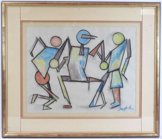 Varvara Stepanova | Composition with figures | MutualArt