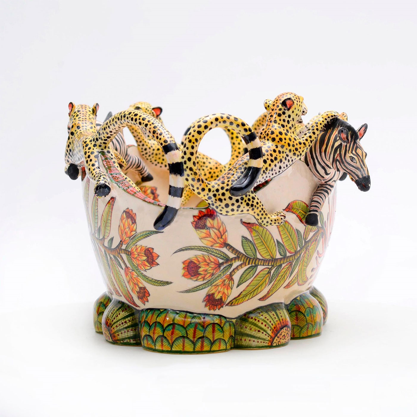 Molapo Mokoena | Leopard Zebra Bowl | MutualArt