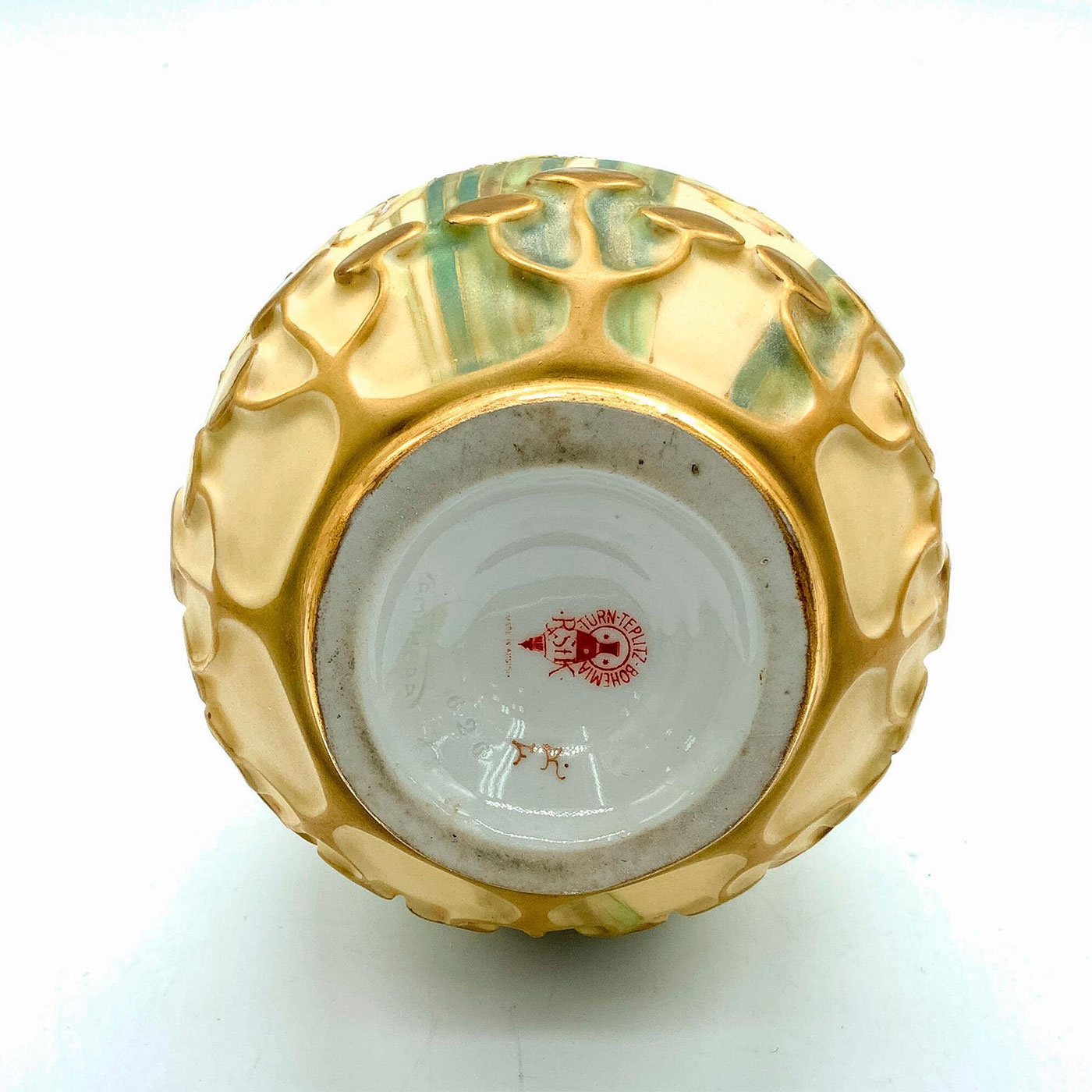 Art Nouveau School | Turn Teplitz RStK Art Nouveau Floral Gilt Amphora ...