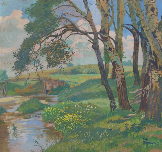Hans Massmann | BŘÍZY U POTOKA | MutualArt