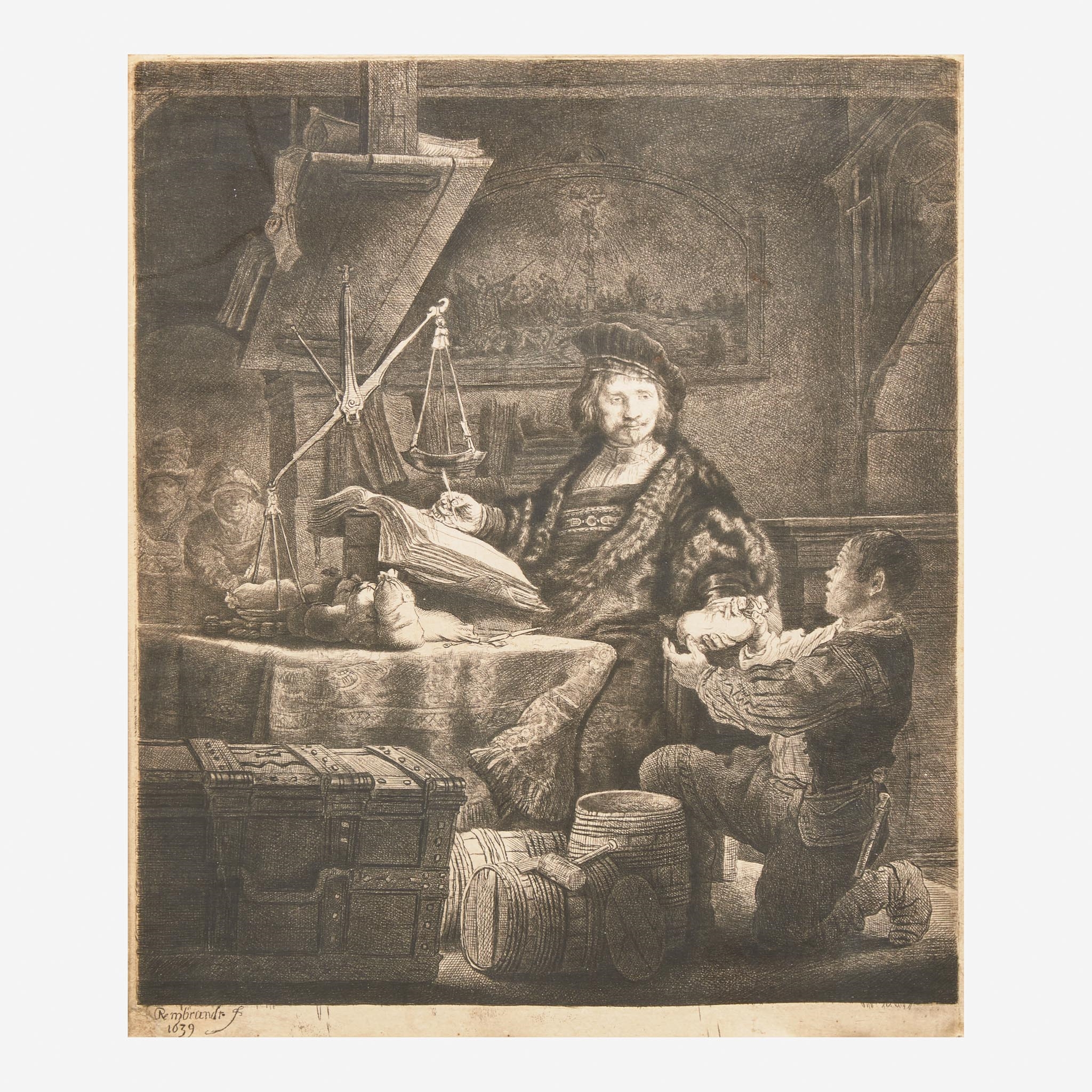Rembrandt van Rijn | The Gold Weigher (Jan Uytenbogaert) (1639) | MutualArt