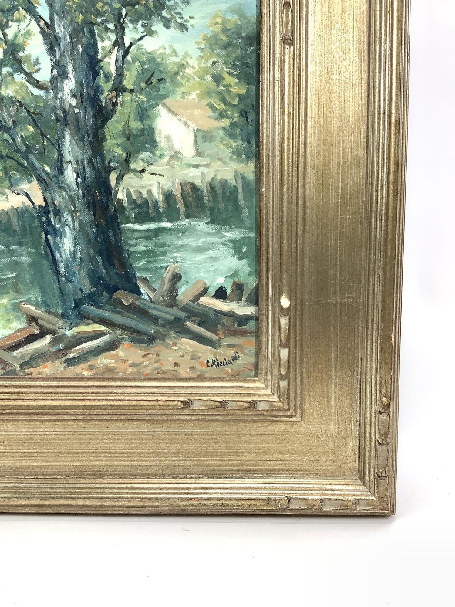 Cesare Ricciardi | Landscape with stream and houses | MutualArt