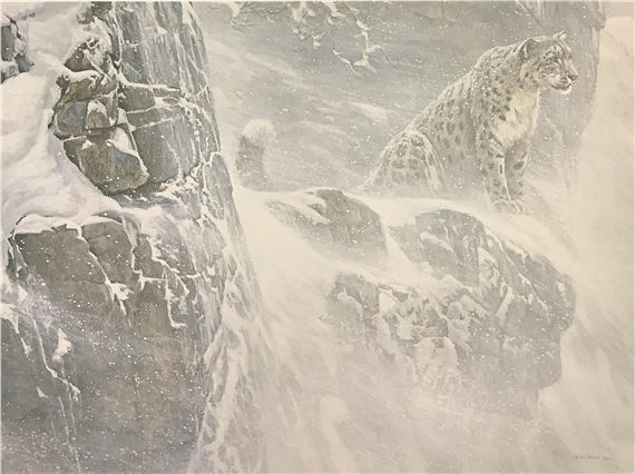 Robert McLellan Bateman | High Kingdom-Snow Leopard | MutualArt