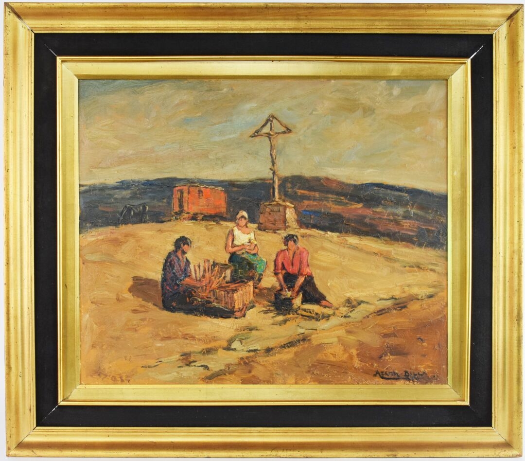 Marcel Azéma-Billa | Famille de vanniers devant un calvaire | MutualArt