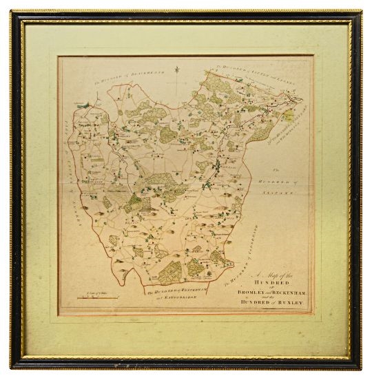 Edward Hasted | A map of the 'The Hundred of Bromley & Beckenham and ...