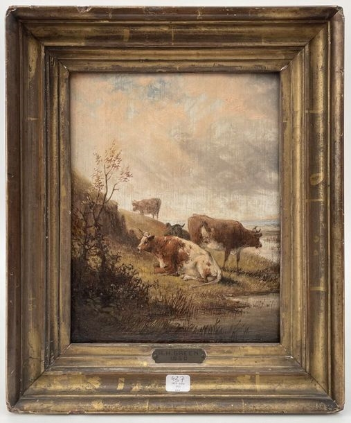 Alfred H. Green | Vaches au bord de l'eau | MutualArt