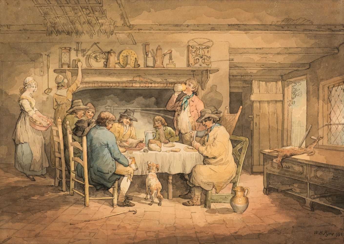 William Henry Pyne | A Farmhouse Meal (1796) | MutualArt