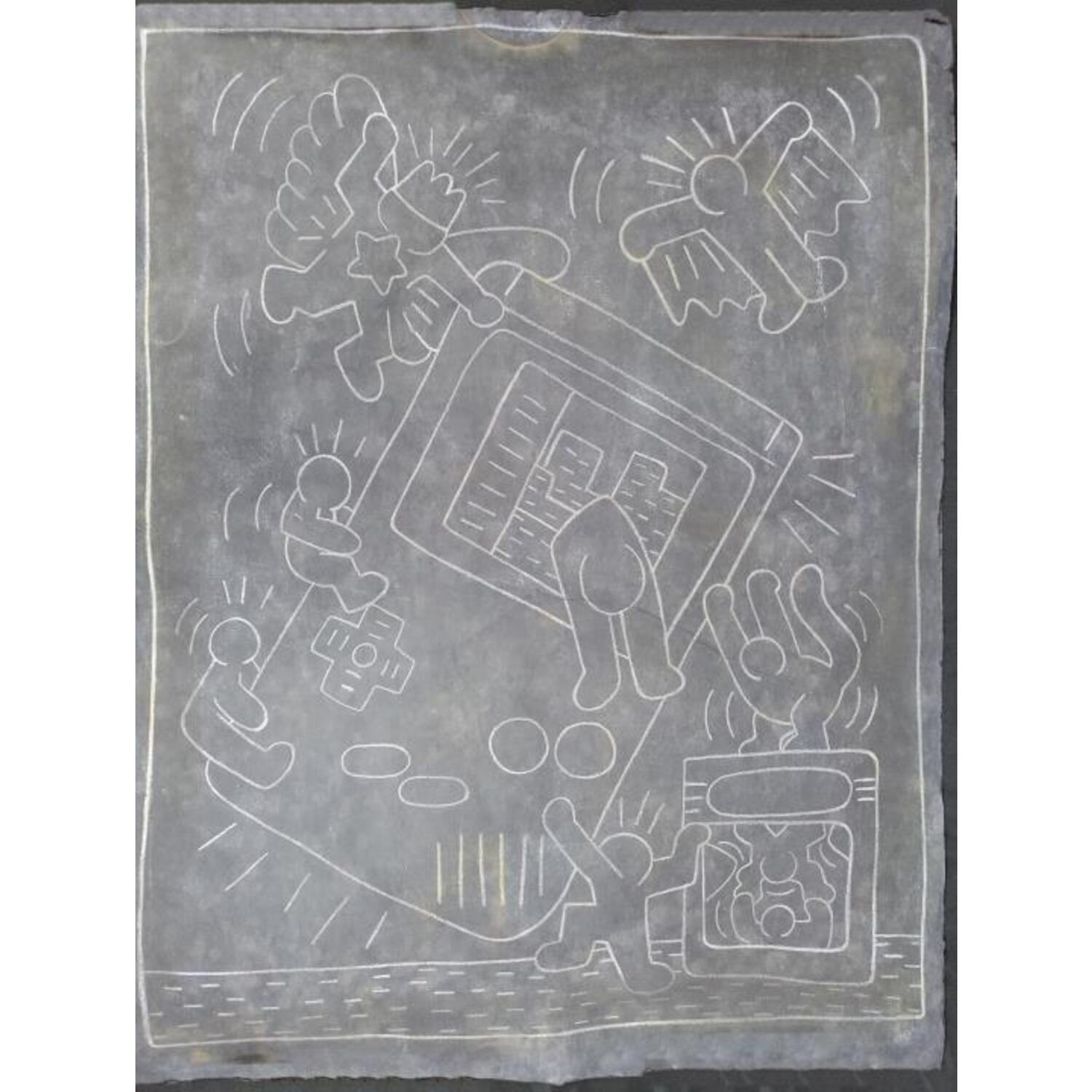 Keith Haring | Keith Haring Attribution Chalk on Black Paper | MutualArt