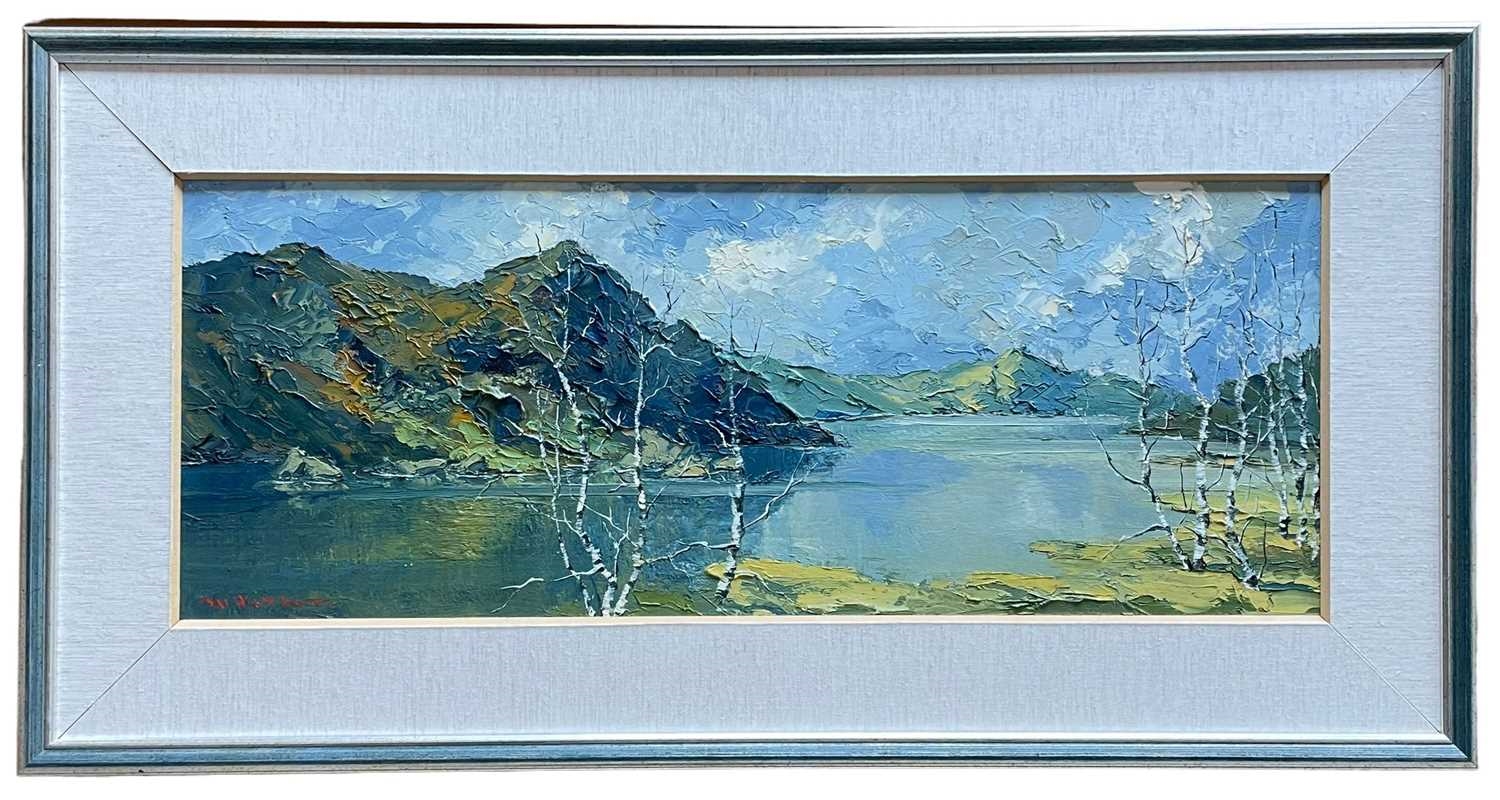 Charles Wyatt Warren | Eryri landscape with lake and silver birch trees ...