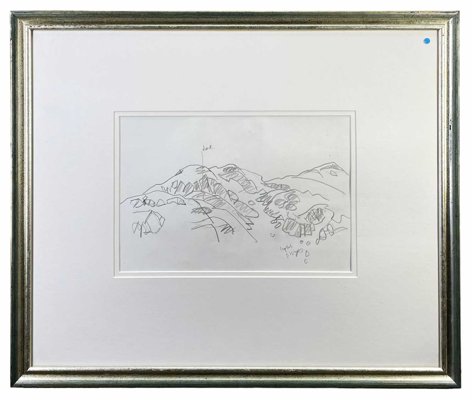 Kyffin Williams | Mountain range with annotations | MutualArt