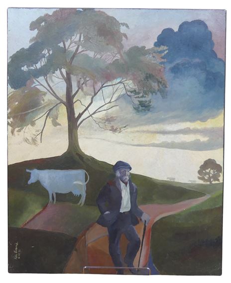 Kenneth Evans | Farmer and his cows | MutualArt