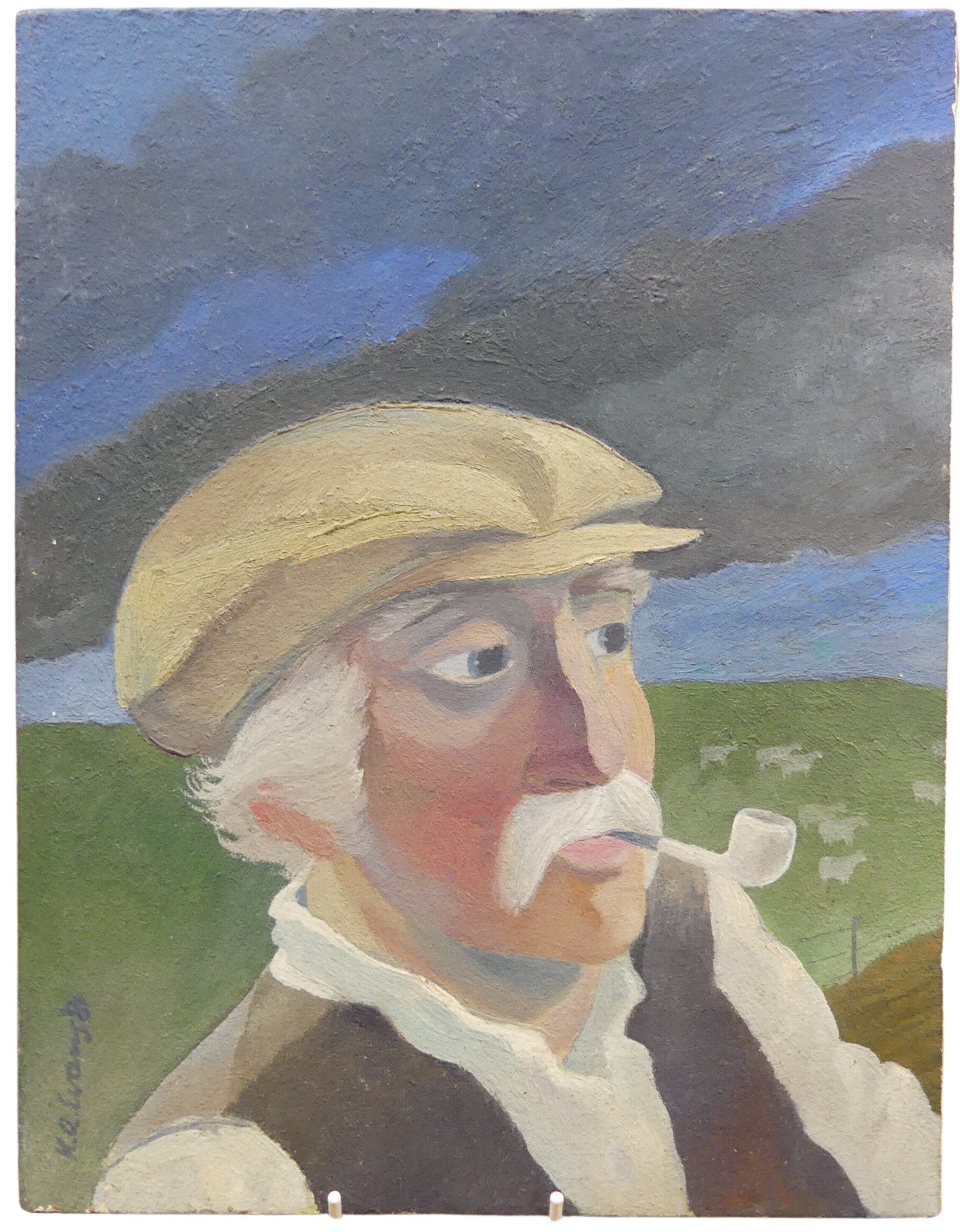 Kenneth Evans | Ken's father with pipe | MutualArt