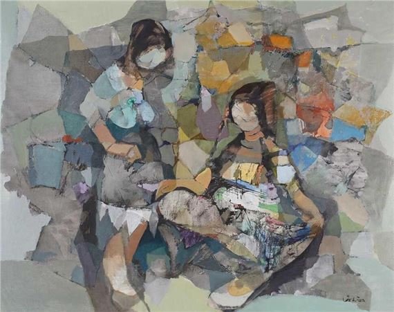 Stefan Lokos | Abstract with two figures, After Fiesta | MutualArt