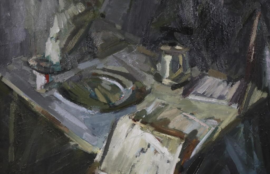 Shaun Ferguson | Portrait of a man seated at a table | MutualArt