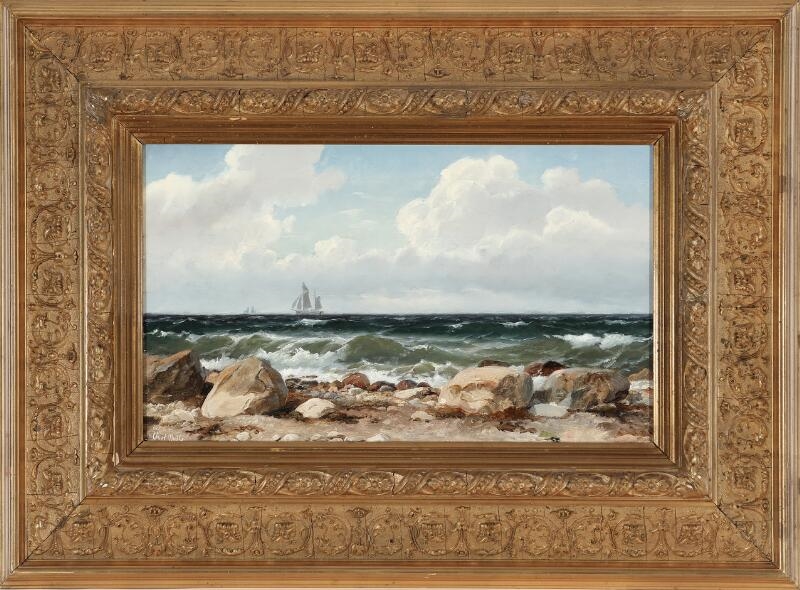 Carl Ludwig Bille | A view from a coast with sailing ships in the ...