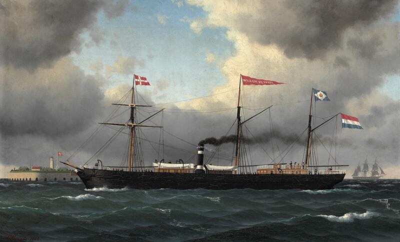 Carl Emil Baagøe | The Dutch steam screw ship Willem de Derde off the ...