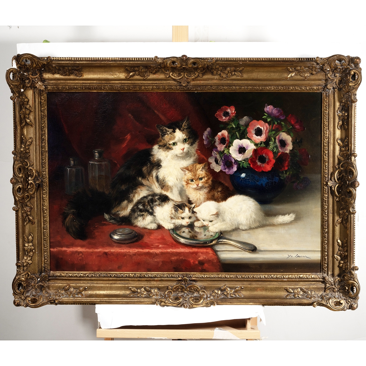 Marie Yvonne Laur | Cats with Flowers | MutualArt