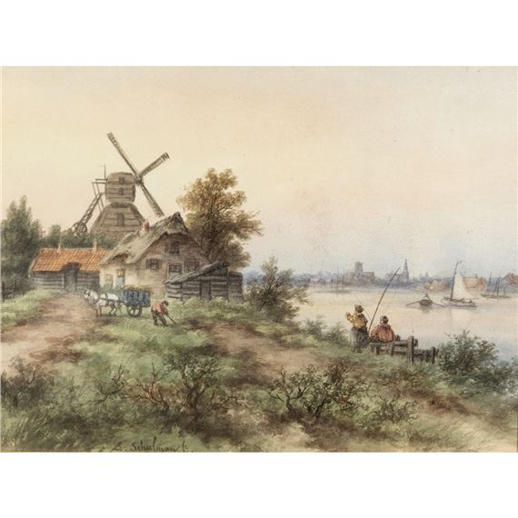 Leon Gaspard | Homestead with Windmill (1882) | MutualArt