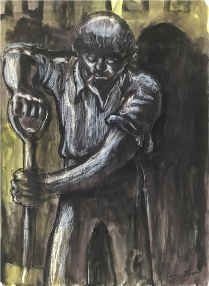 Colin Moss | workman digging | MutualArt