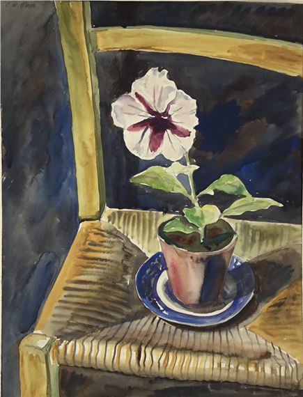 Colin Moss | flower pot on a chair | MutualArt
