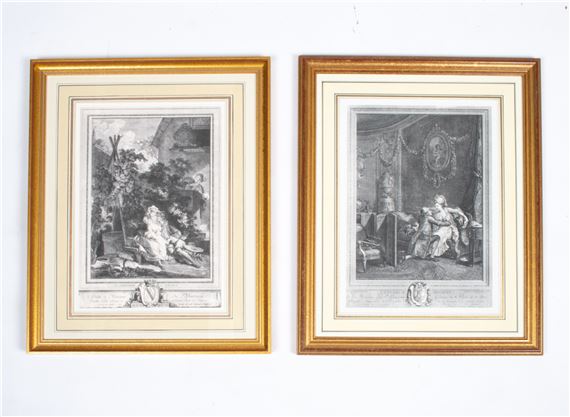 French School | (2) REPRODUCTION ANTIQUE FRENCH ETCHINGS | MutualArt