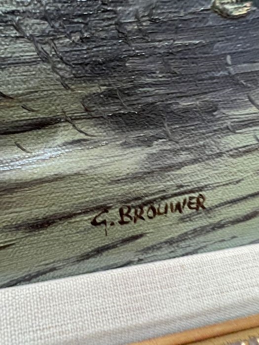 G. Brouwer | a riverbank scene | MutualArt