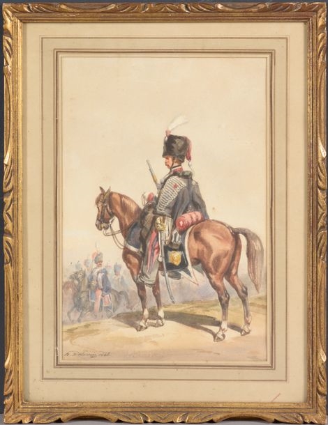Auguste Delacroix | Cavalier Hussard (1846) | MutualArt