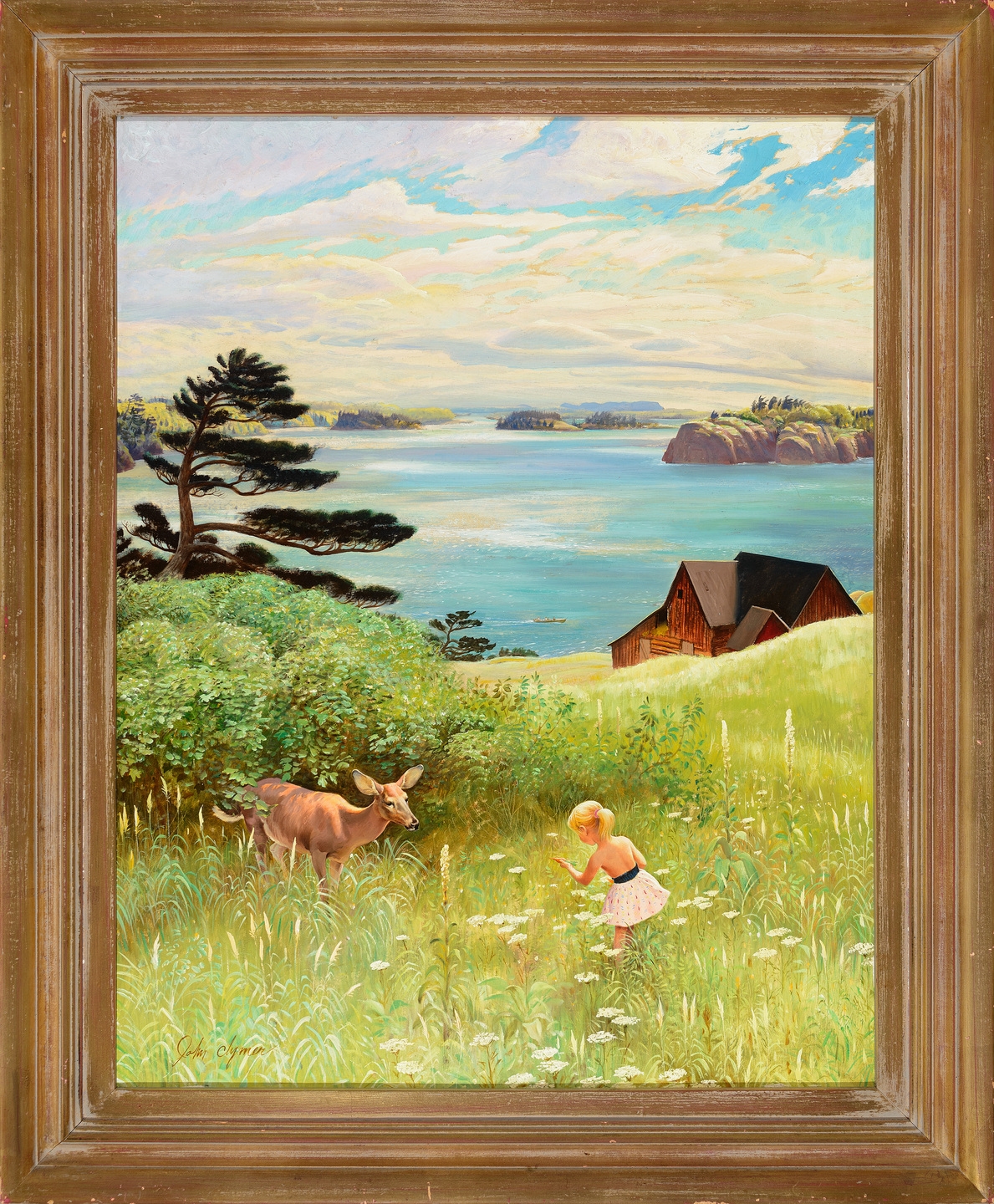 John Ford Clymer | Girl with Deer | MutualArt
