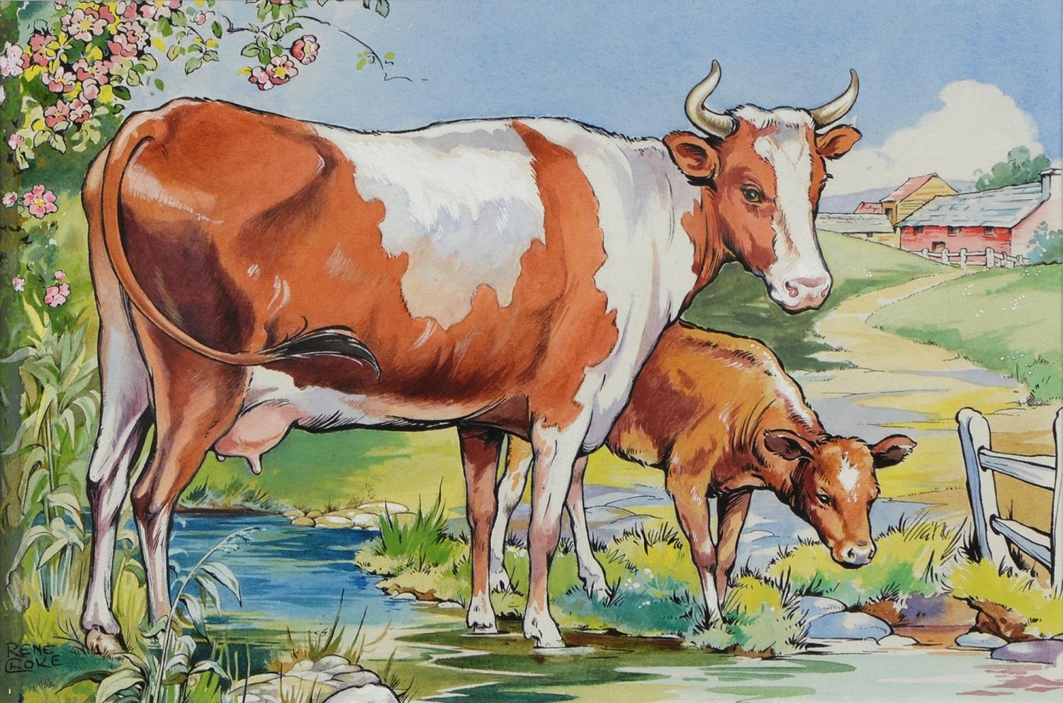 Rene Cloke | - Farm Animals - Original, three | MutualArt