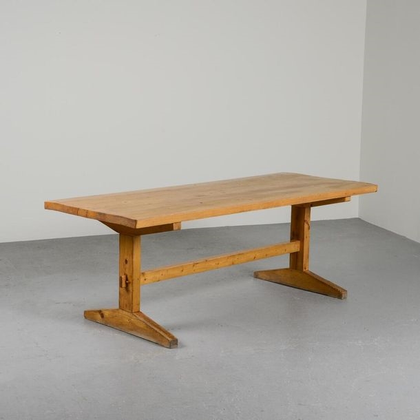 Christian Durupt | Large dining room table with keyed strut base on ...