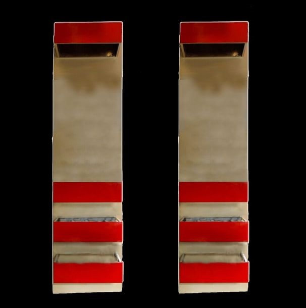 Pierre Cardin | Pair of large wall display furniture, formed each of ...