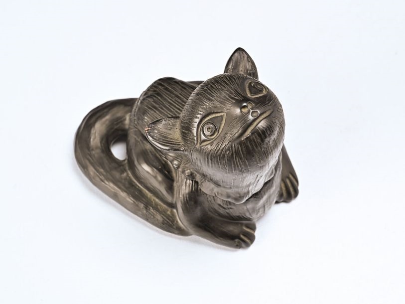 Jean Marais | Red earthenware box enameled black zoomorphic depicting a ...