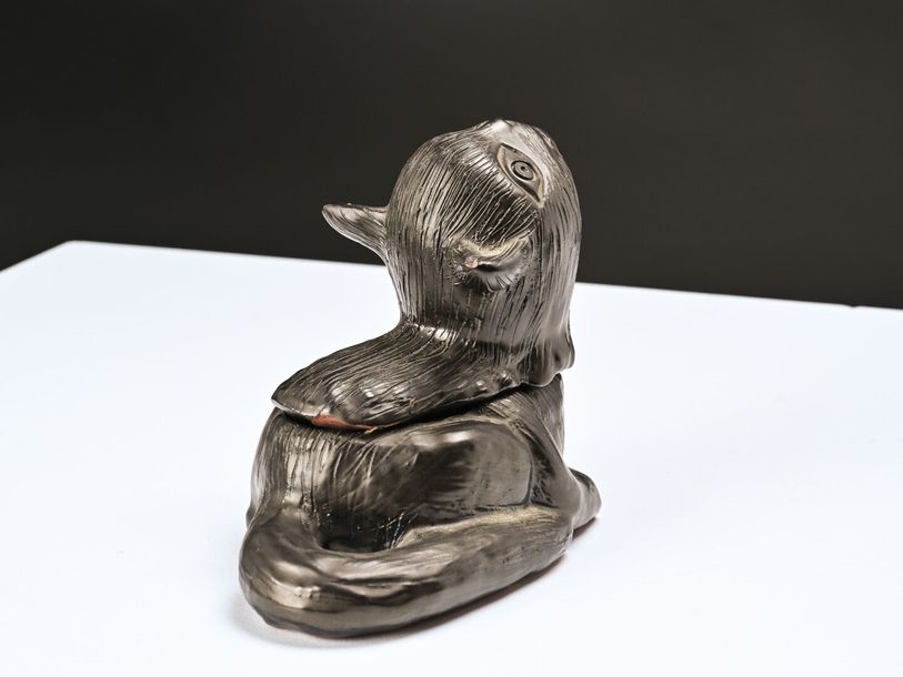 Jean Marais | Red earthenware box enameled black zoomorphic depicting a ...