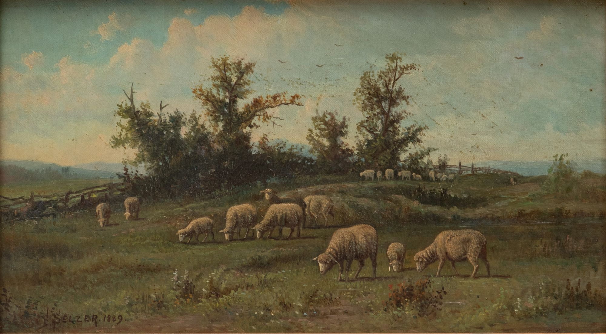 Frank Selzer | Sheep Grazing In A Landscape | MutualArt