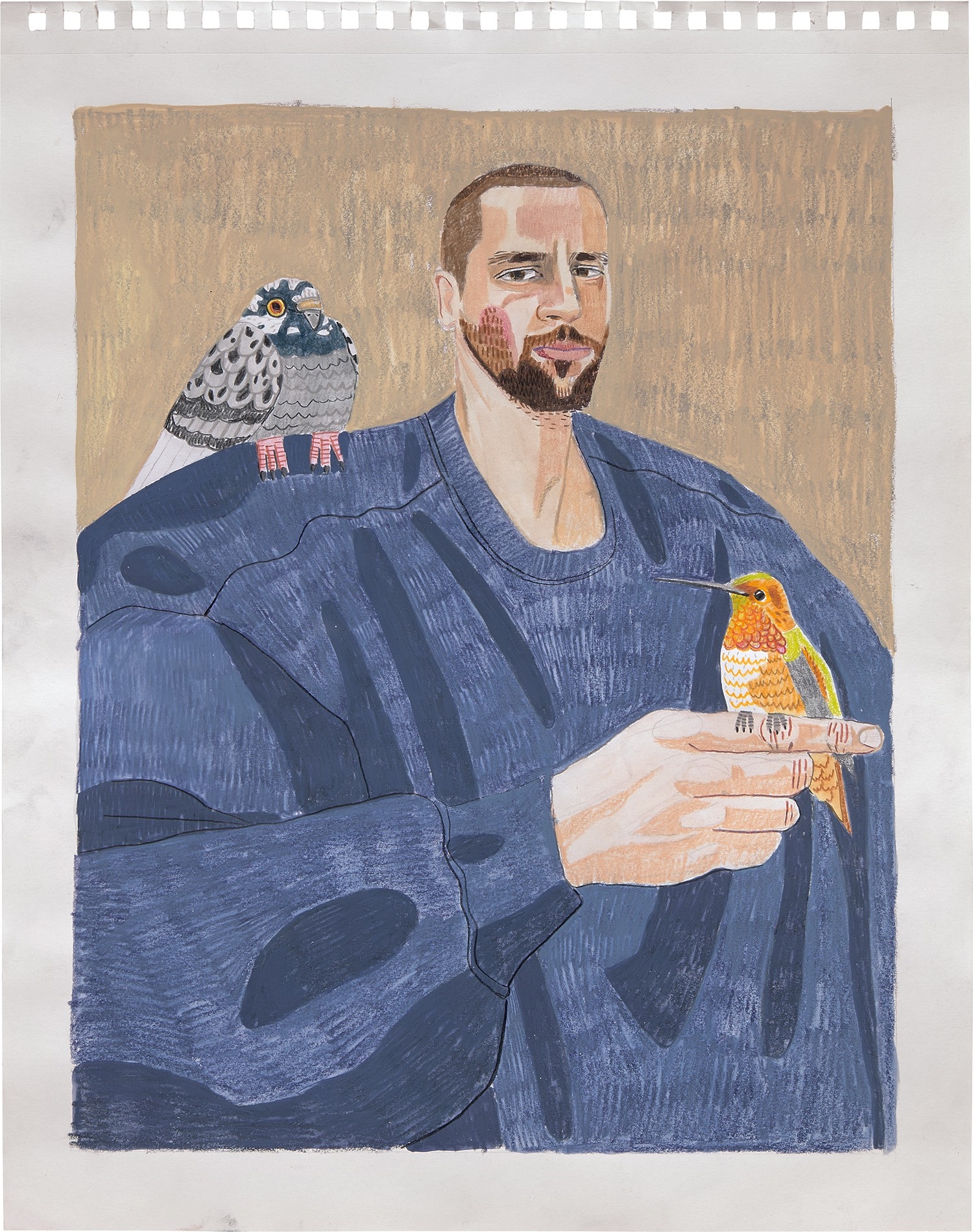 Julian Pace | Self Portrait with Birds (2020) | MutualArt
