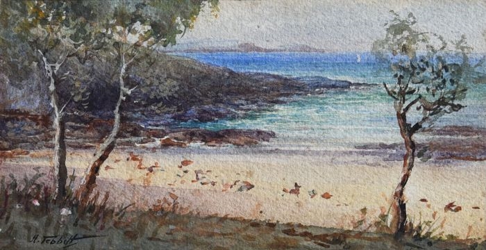 Henri Tebbitt | Beach Scene | MutualArt