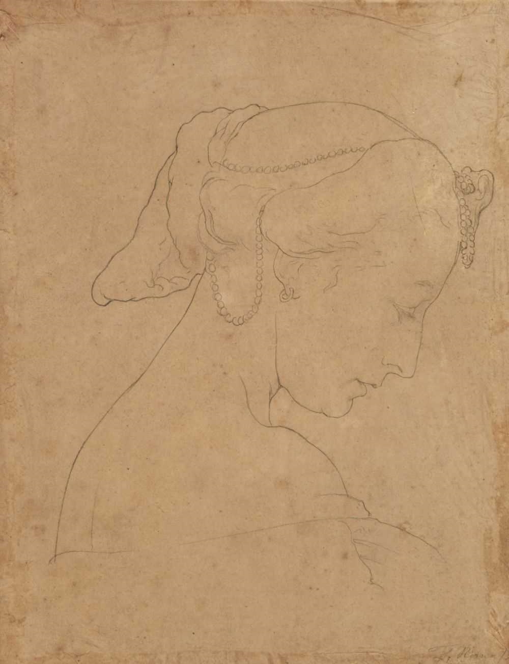 Frederic Leighton | Study of a Female Head (1853) | MutualArt