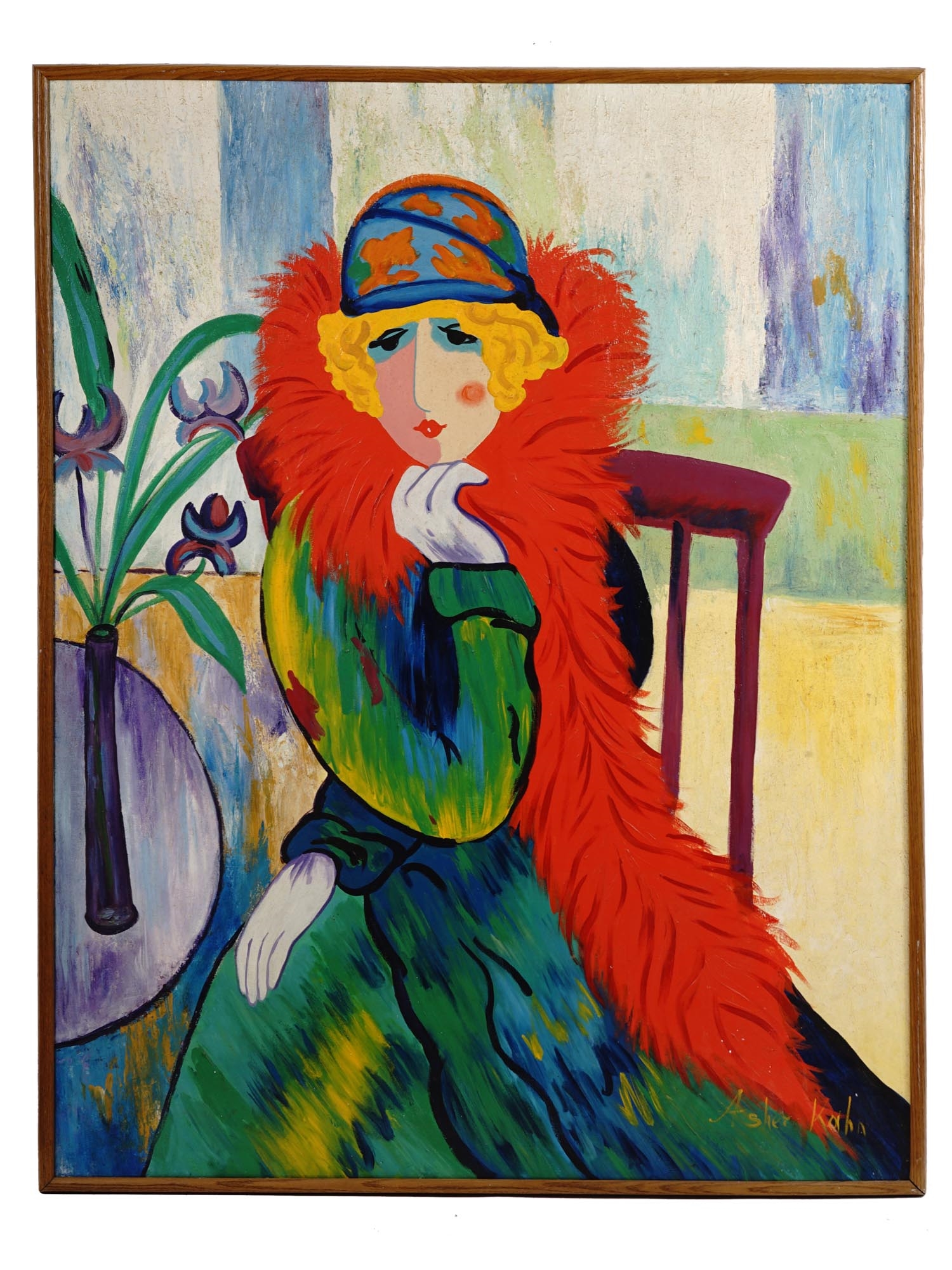 Asher Kahn | A large Contemporary oil painting on canvas depicting a ...