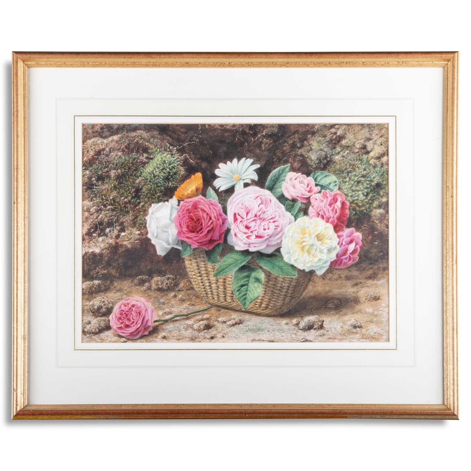 John Sherrin | STILL LIFE OF FLOWERS IN A BASKET | MutualArt