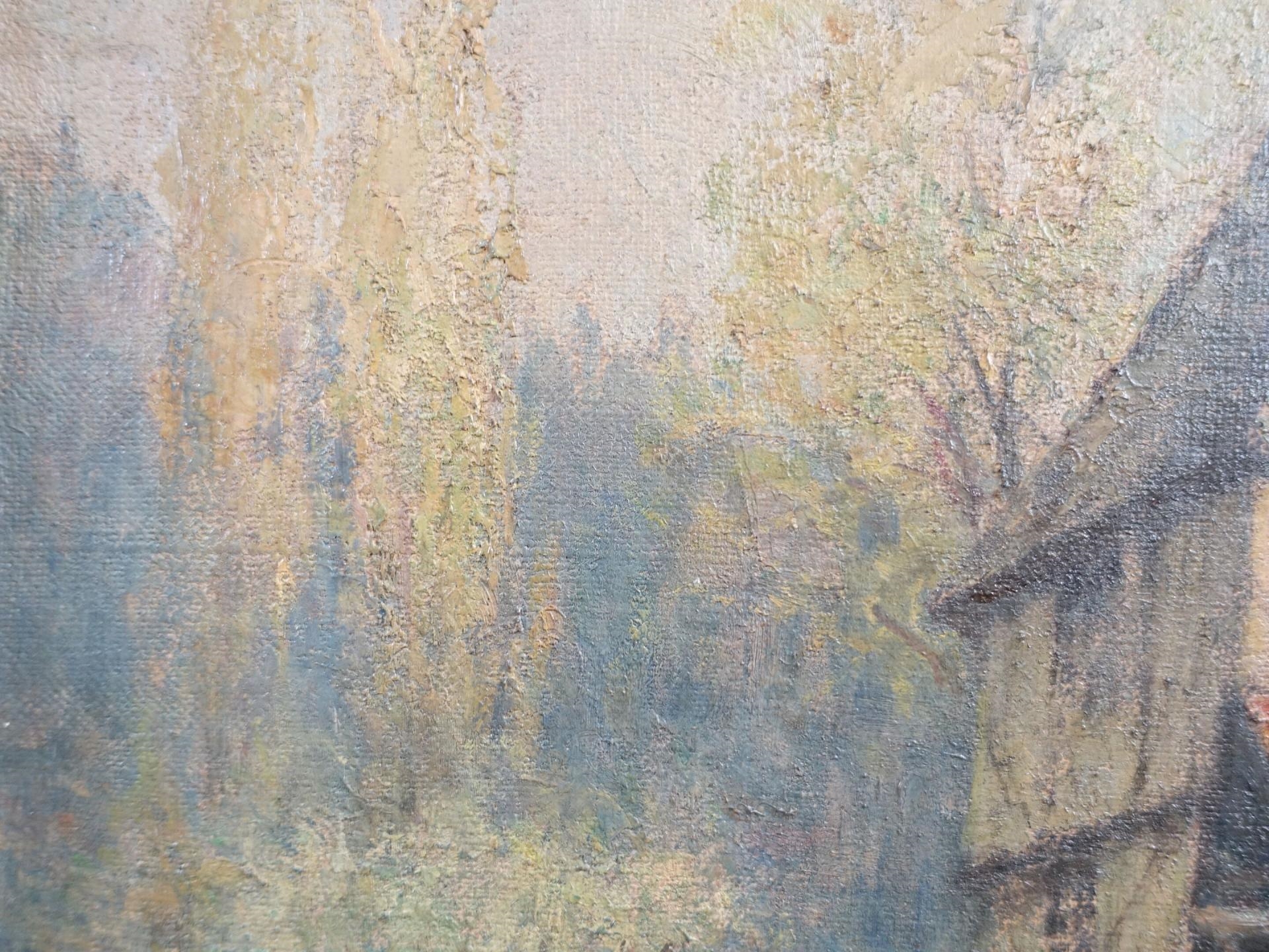 Jules-Alfred Hervé-Mathé | Paysage animé aux lavandières et vieux ...