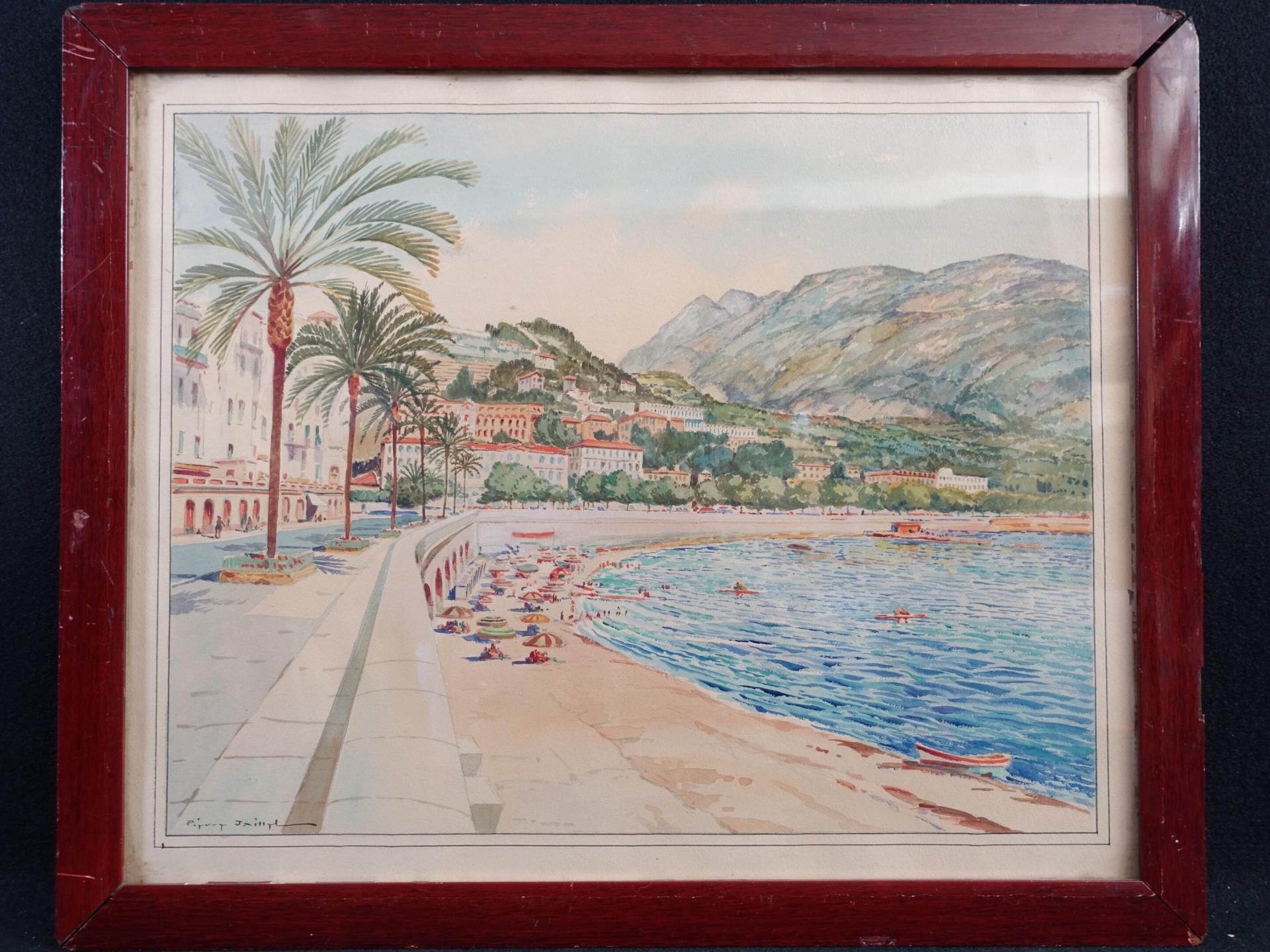 Pierre Jaillet | Menton bord de plage | MutualArt