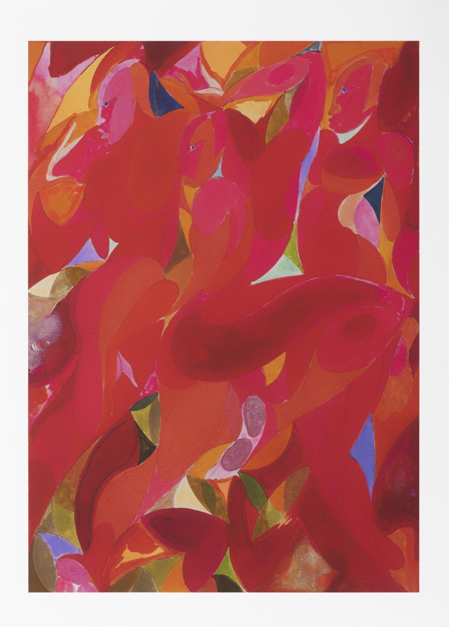 Tunji Adeniyi-Jones | Three Red Figures Rising (2021) | MutualArt