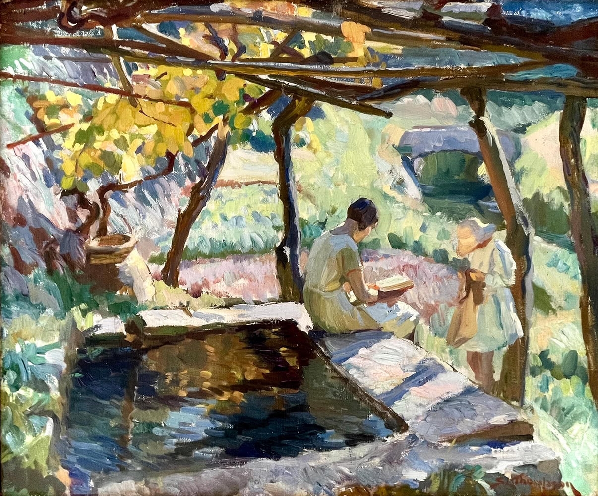 Sydney Lough Thompson | The Artist's Children, Grasse c.1930 | MutualArt