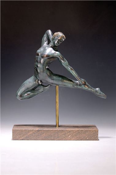 Maximilian Delius | Male nude, figure jumping | MutualArt